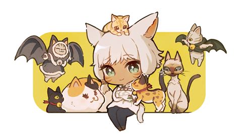 Yshtola Rhul Fat Cat Coeurl Kitten Gaelicat And Black Coeurl Final Fantasy And 1 More