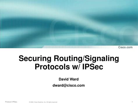 Ppt Securing Routingsignaling Protocols W Ipsec Powerpoint