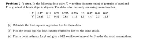 Solved Problem 2 5 Pts In The Following Data Pairs X Chegg Com