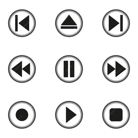 Premium Vector Media Player Button Icons Multimedia Control Symbols Vector Illustration Eps 10