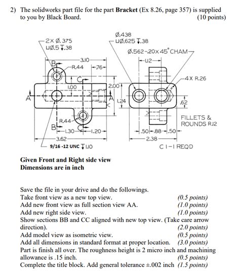 2 The Solidworks Part File For The Part Bracket Ex
