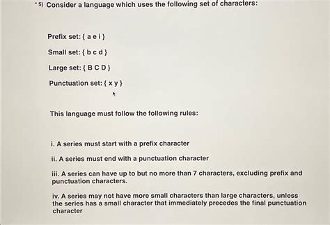 Solved Consider A Language Which Uses The Following Set Chegg Com