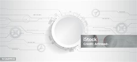 회색과 흰색의 미래 배경 벡터 일러스트 레이 션 템플릿 기술 요소에서 추상적 인 혁신 배경 고급 통신 기술 0명에 대한 스톡 벡터 아트 및 기타 이미지 Istock