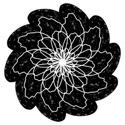 Premium Vector Abstract Black Spiral Design With Grunge Linocut Style Texture Radial Symmetry