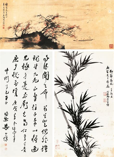 胡念祖、梁寒操、馬壽華 江影圖、書畫三件一組｜2022春拍 帝圖拍賣 領銜全台書畫文物類第一拍賣品牌