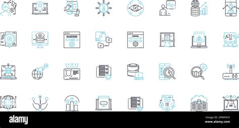 Market Forecasting Linear Icons Set Prediction Analysis Trend