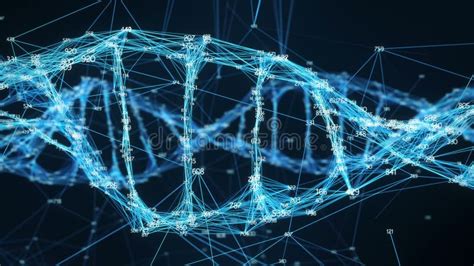 Motion Background Digital Plexus Dna Molecule Random Digits Loop Stock Footage Video Of