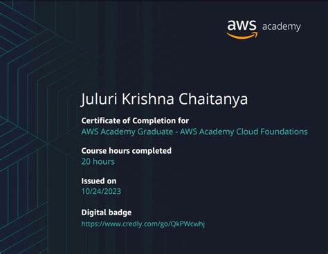 Juluri Krishna Chaitanya On Linkedin Aws Cloudfoundationcertified