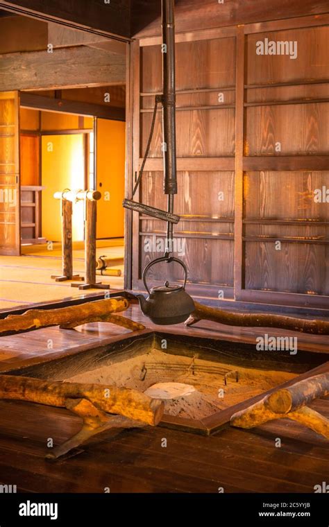 A Brazier In Kitchen A Traditional Japanese Farmhouse In The Precinct
