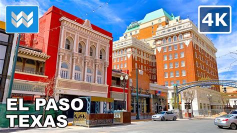 [4k] Downtown El Paso Texas U S Mexico Border City Walking Tour