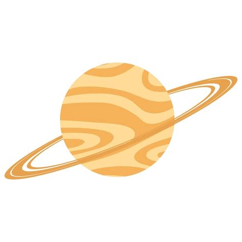 색 배경에 고립된 토성 평평한 터 일러스트레이션 프리미엄 벡터