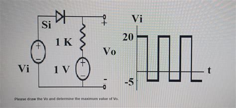 Solved Please Draw The Vo And Determine The Maximum Value Of Chegg Com