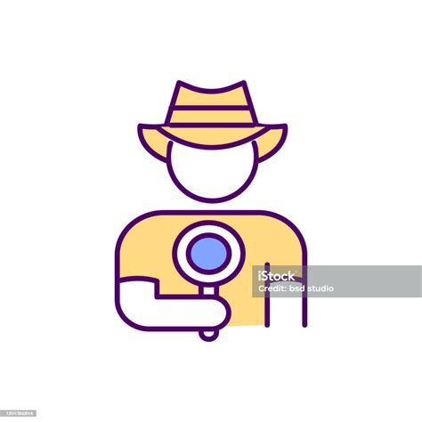 카우보이 모자를 쓴 남자가 손 Rgb 컬러 아이콘을 들고 있는 유리를 들고 있습니다 고고학자에 대한 스톡 벡터 아트 및 기타 이미지 고고학자 모험 아이콘 Istock