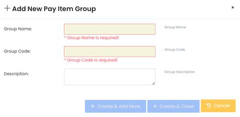 Setup Pay Item Group Setup