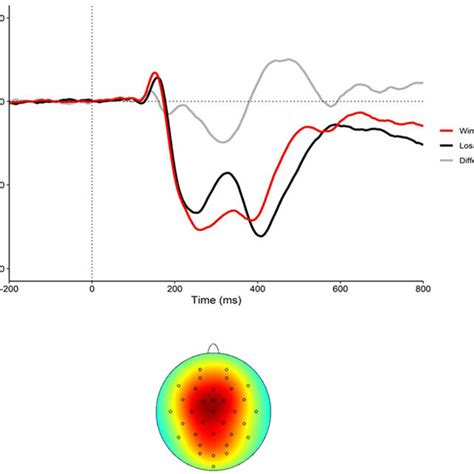 The Event Related Potential Erp To Wins Red And Losses Black As Download Scientific