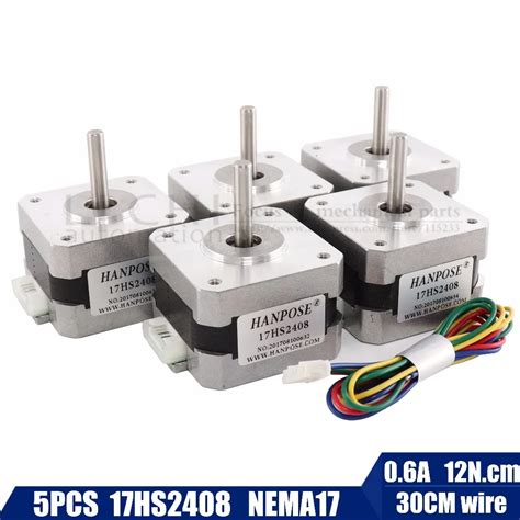 5 Pcs Lots Nema17 17hs2408 4 Lead Nema 17 Stepper Motor 42 Motor