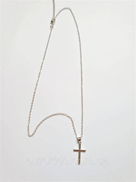Маленький крестик крест на цепочке в серебряном цвете, цена 100 грн ...