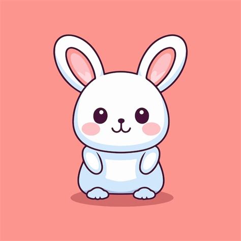 귀여운 토끼 만화 벡터 일러스트 레이 션 프리미엄 벡터