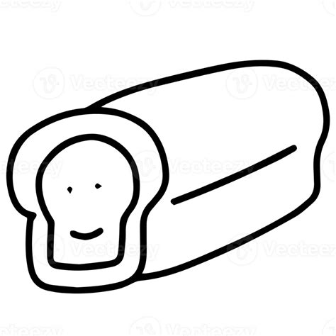 Cute Doodle Outline Bread 47705826 Png