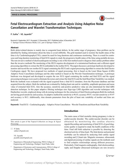 Fetal Electrocardiogram Extraction And Analysis Using Adaptive Noise