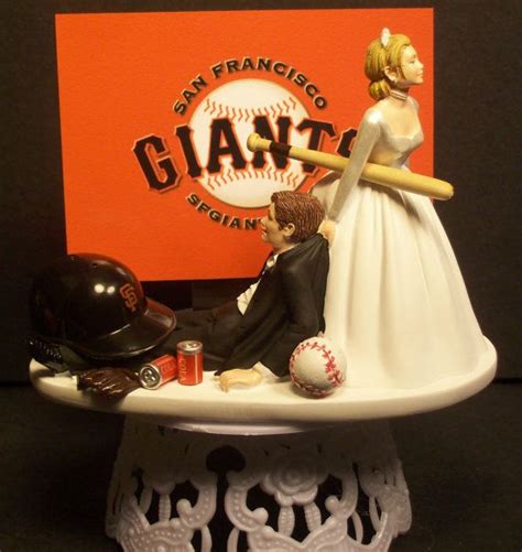 San Francisco Giants Baseball Or Your Team Bride And Groom Funny Wedding Cake Topper Etsy