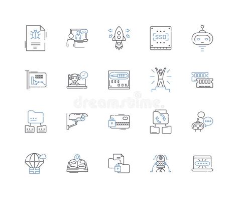 Privacy Protection Line Icons Collection Encryption Anonymity Security Confidentiality