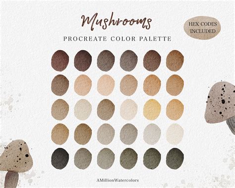 Brown Procreate Color Palette Green Procreate Watercolor Palette Digital Download Procreate