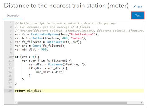 how to display the distance of the nearest point feature using an