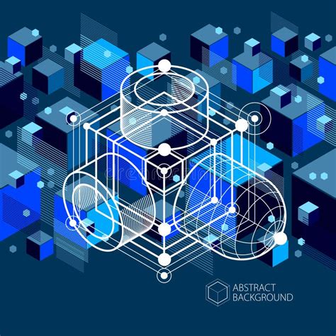 Engineering Technology Vector Dark Blue Wallpaper Made With 3d Cubes