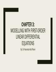 CHAPTER MODELLING WITH FIRST ORDER LINEAR DIFFERENTIAL EQUATIONS Pdf CHAPTER MODELLING