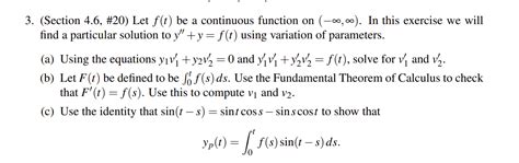 Solved Section Let F T Be A Continuous Function Chegg