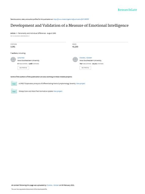 Development And Validation Of A Measure Of Emotion Pdf