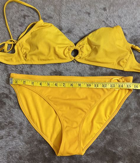 Nobo No Boundaries 2 Piece Yellow Bikini Top Large 11 Gem