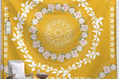 패브릭포스터 인테리어 패브릭 포스터가리개 커튼 태피스트리 플라워 만다라4 오늘의집 쇼핑