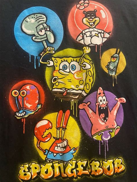 Spongebob Squarepants And Character Group Shot Mens Gr… Gem