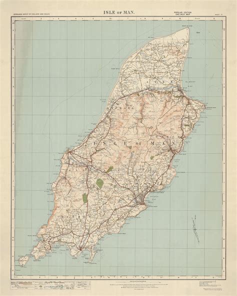 Old Ordnance Survey Map Sheet 17 Isle Of Man 1925 Douglas Peel