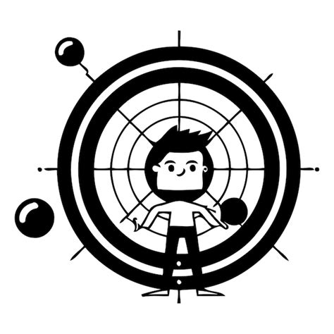 Premium Vector Businessman And Target Flat Design Style Modern Vector