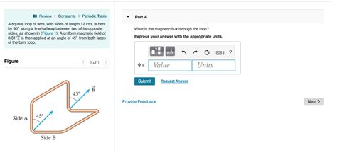 Solved A Square Loop Of Wire With Sides Of Length 12 Cm