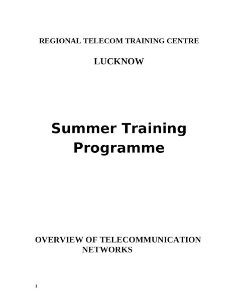 Doc Overview Of Telecom Networks Dokumen Tips