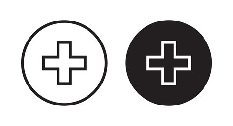 Medical Cross Icon Vector In Line Style 15601398 Vector Art At Vecteezy