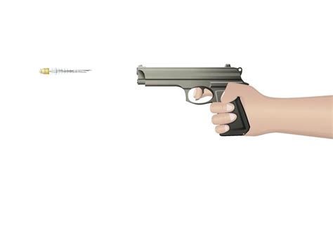 Side View Hand Holding Gun 12955327 Vector Art At Vecteezy