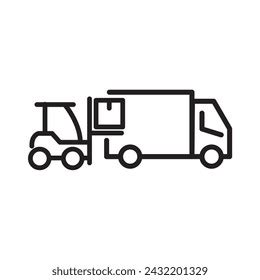 Forklift Icon Placing Boxes Onto Truck Stock Vector Royalty Free
