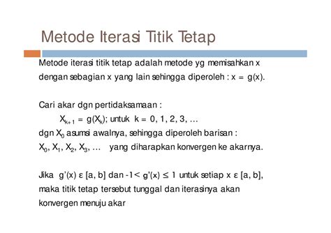 4 Kesalahan Dan Akar Persamaan Metode Iterasi Titik Tetap Metode