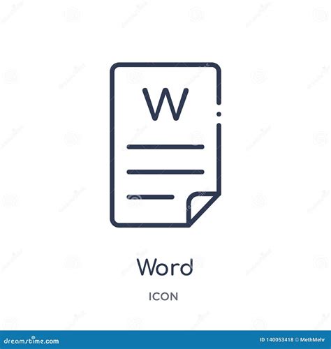 Linear Word Icon From Cursor Outline Collection Thin Line Word Vector Isolated On White