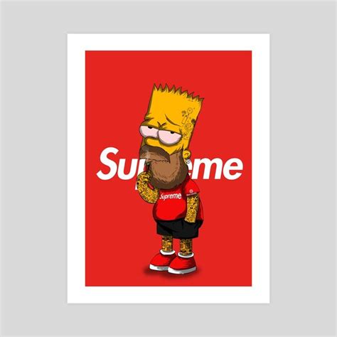 Supreme Bart Simpson An Art Print By Ephrem Rokk Bart Simpson Bart Pop Art Illustration