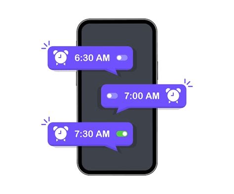 Premium Vector Alarm Clock App On A Mobile Phone