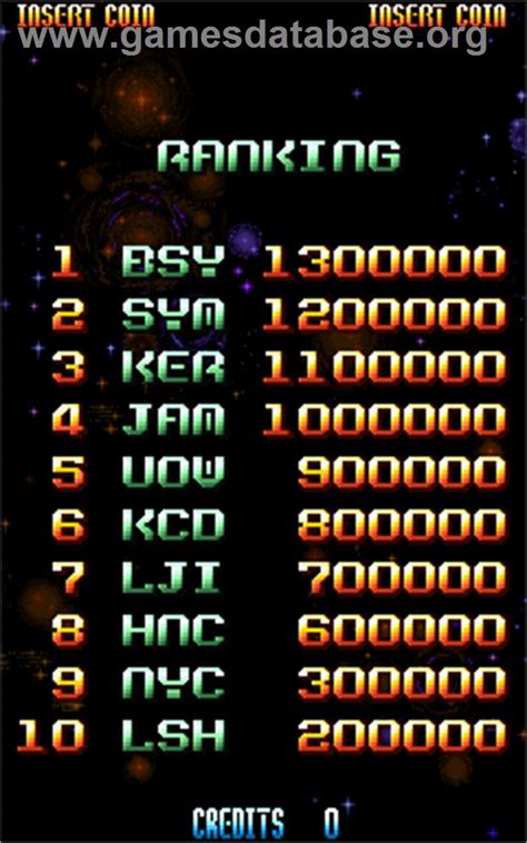 Super X Arcade Artwork High Score Screen