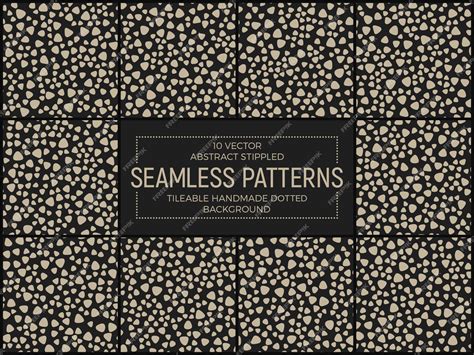 Premium Vector Stippled Retro Funky Abstract Seamless Patterns Vector Set