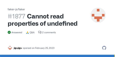 Cannot Read Properties Of Undefined · Faker Js Faker · Discussion 1877 · Github