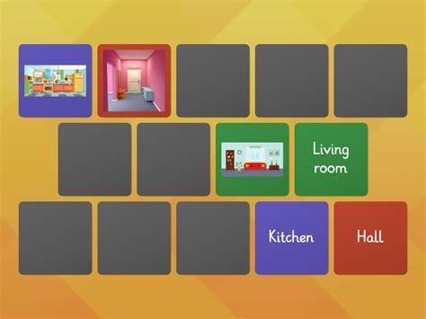 Parts Of The House Memory Game L Matching Pairs
